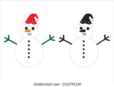 Red Black Snowman Icon Stock Vector (Royalty Free) 1552795130 ...