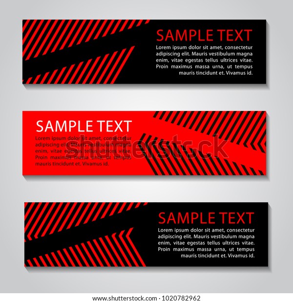 Red Black Straight Line Bannervector Corporate Stock Vector (Royalty ...