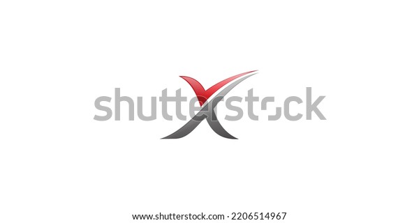 Red Black X Monogram Logo Stock Vector (Royalty Free) 2206514967 ...