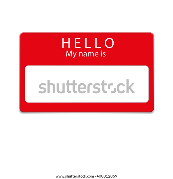 Red Blank Name Tag Isolated On Stock Vector (Royalty Free) 400012069 ...
