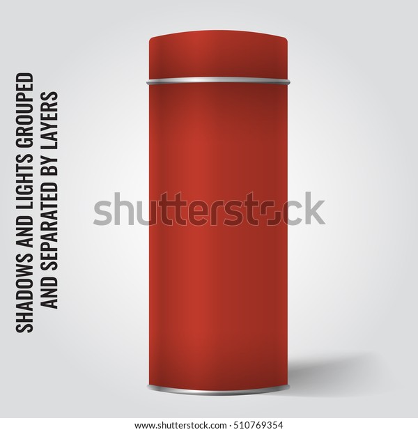 Red Blank Tin Can Packaging Mockup Stock Vector (Royalty Free ...