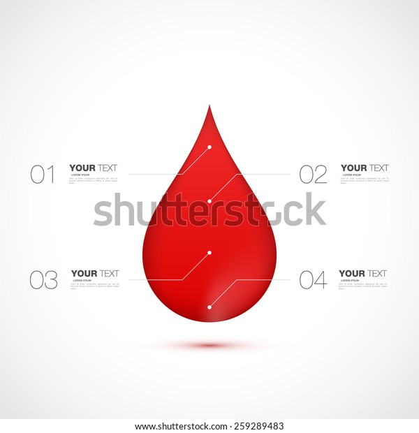 Red Blood Drop Numbered Infographics Template Stock Vector (Royalty ...