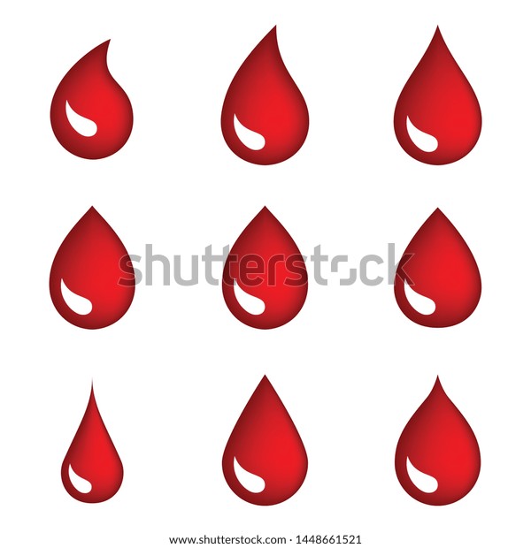 Red Blood Drops Icons Bleeding Symbols Stock Vector (Royalty Free ...