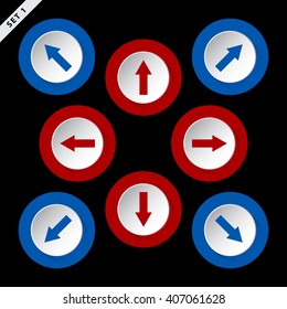 Red Blue Arrows Eight Directions On Stock Vector (Royalty Free ...