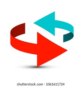 Red Blue Arrows Isolated On White Stock Vector (Royalty Free ...