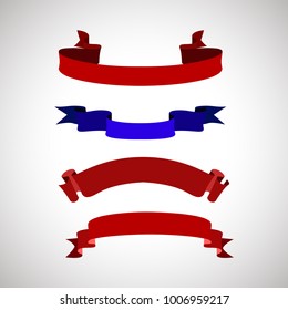 Red Blue Banner Ribbon Vector Illustration: เวกเตอร์สต็อก (ปลอดค่า ...