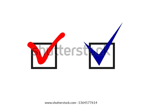 Red Blue Check Mark Icon Isolated Stock Vector (Royalty Free ...