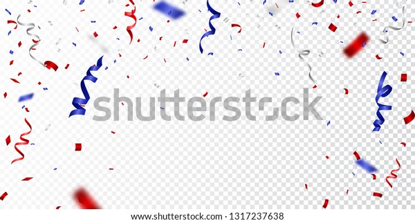 Red Blue Confetti Isolated On Transparent Stock Vector (Royalty Free ...