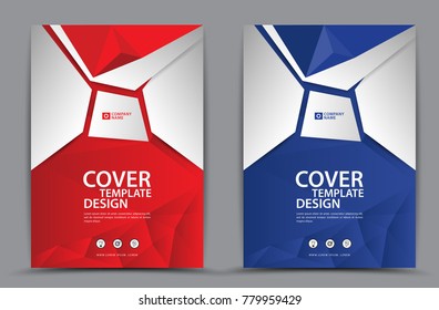 Red Blue Cover Template Polygonal Background: เวกเตอร์สต็อก (ปลอดค่า ...