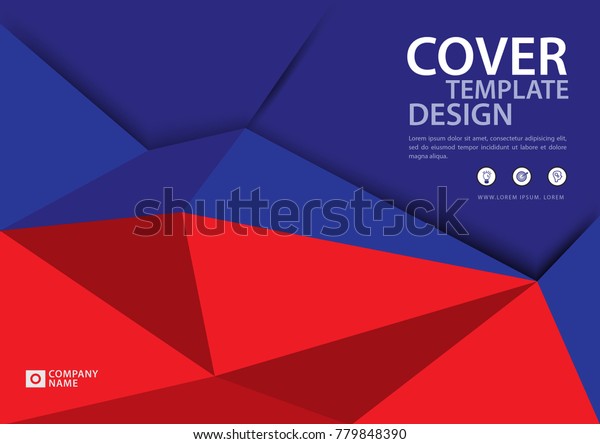 Red Blue Cover Template Polygonal Background Stock Vector (Royalty Free ...