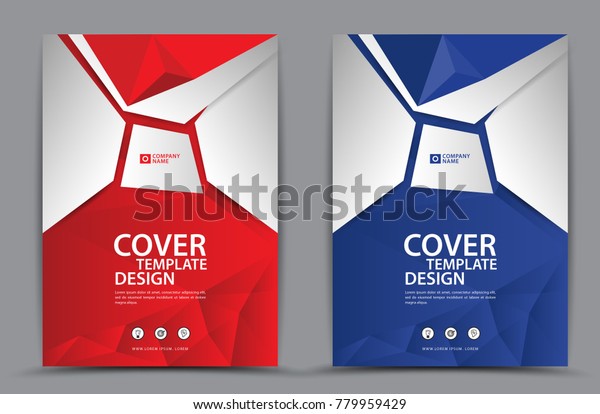 Red Blue Cover Template Polygonal Background Stock Vector (Royalty Free ...