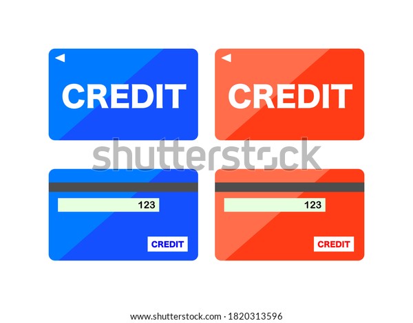 Red Blue Credit Cards Front Back Stock Vector (Royalty Free) 1820313596 ...