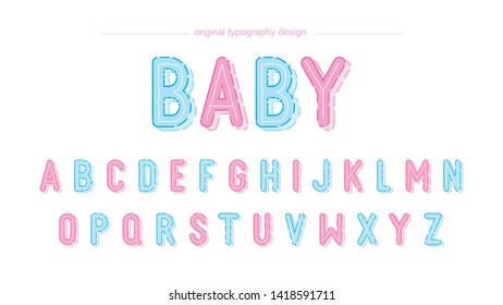Red Blue Cute Soft Color Typography Stock Vector (Royalty Free ...
