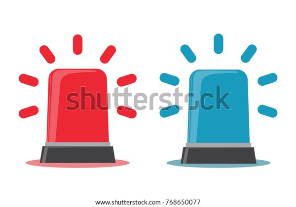 Red Blue Flashing Light Cartoon Police Stock Vector (Royalty Free ...