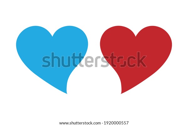 Red Blue Heart Vector Isolated On Stock Vector (Royalty Free) 1920000557