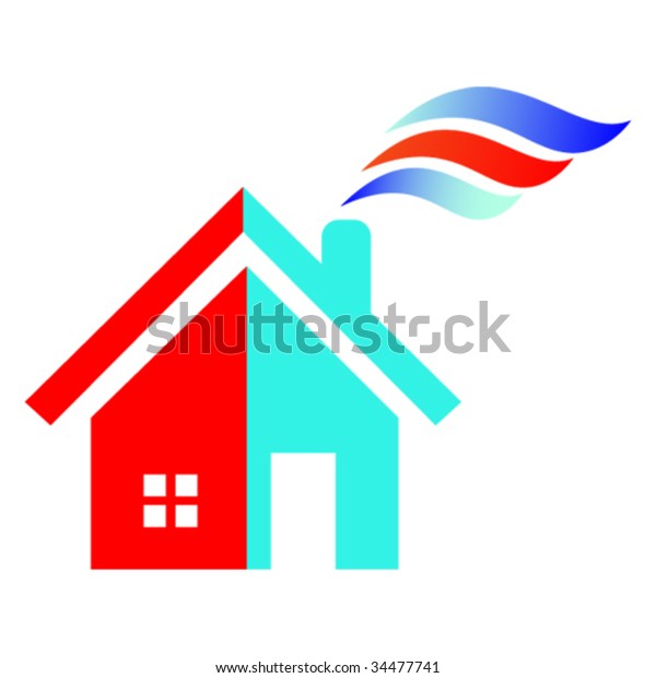 Red Blue House 01 Vector Stock Vector (Royalty Free) 34477741 ...