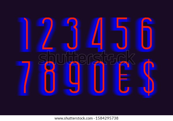 Red Blue Layered Energetic Numbers Currency Stock Vector (Royalty Free ...