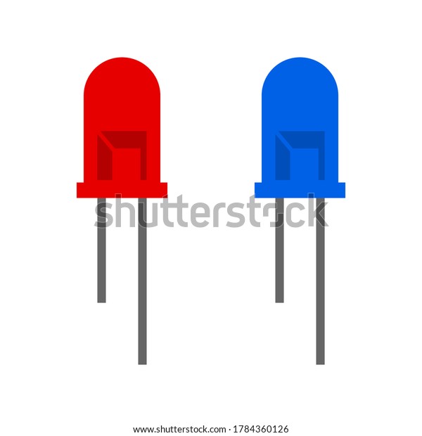 Red Blue Led Icon On White Stock Vector (Royalty Free) 1784360126 ...