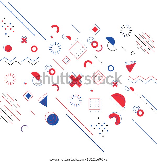 Red Blue Pattern Shapes Stock Vector (Royalty Free) 1812169075 ...