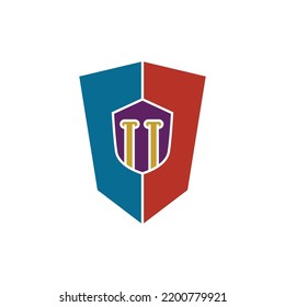 Red Blue Shield Vector Logo Pillars Stock Vector (Royalty Free ...