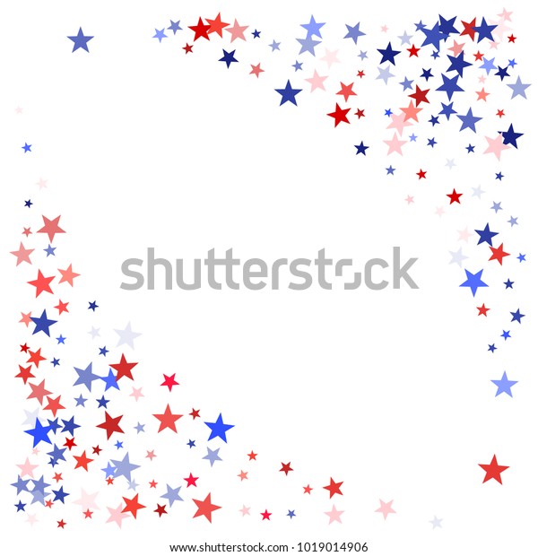 Red Blue Stars Border Frame American Stock Vector (Royalty Free) 1019014906