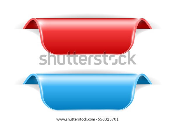 Red Blue Sticker Labels Transparent Shadow Stock Vector (Royalty Free ...