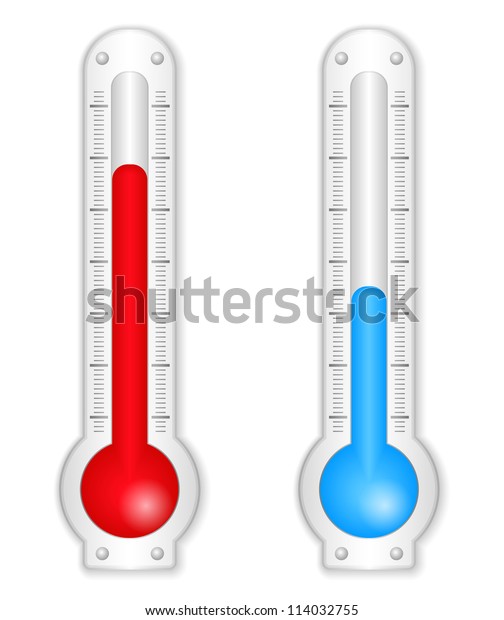Red Blue Thermometers Vector Eps10 Illustration Stock Vector (Royalty ...