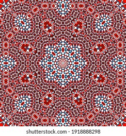 Red Blue White Tile Seamless Pattern Stock Vector (Royalty Free ...
