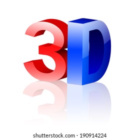 Red Blue Word 3d Stock Vector (Royalty Free) 190914224