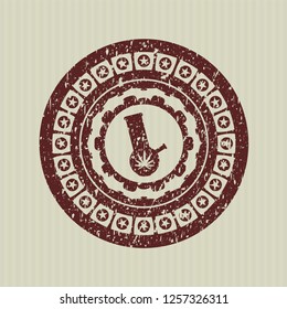 Red Bong Marijuana Icon Inside Distressed Stock Vector (Royalty Free ...