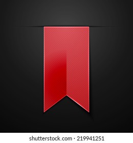 Red Bookmarks Isolated On Black Background Stock Vector (Royalty Free ...