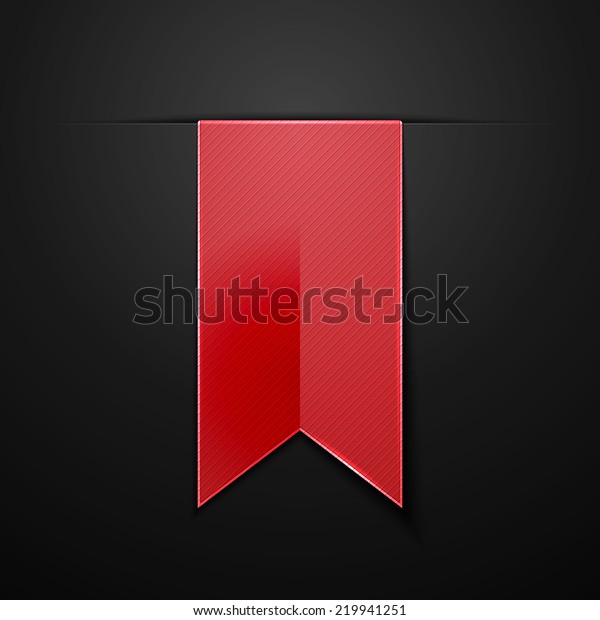 Red Bookmarks Isolated On Black Background Stock Vector (Royalty Free ...