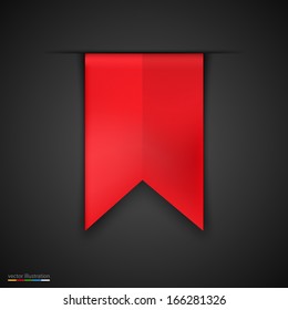 Red Bookmarks Isolated On Black Background Stock Vector (Royalty Free ...