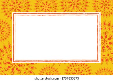 Red Border Frame On Bright Yellow Stock Vector (Royalty Free ...