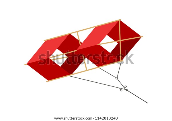Red Boxshaped Kite On White Background Stock Vector (Royalty Free ...