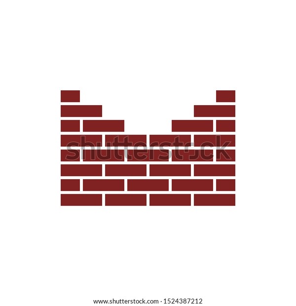 Red Brick Wall Symbol Icon Vector Stock Vector (Royalty Free ...