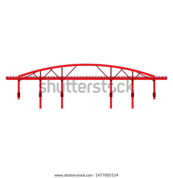 Red Bridge Vector Icon Illustration Architecture Stock Vector (Royalty ...