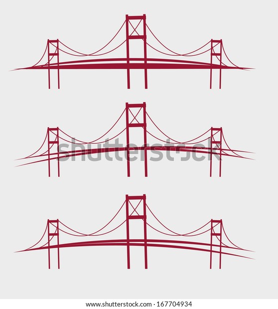 Red Bridges Vector Art Stock Vector (Royalty Free) 167704934
