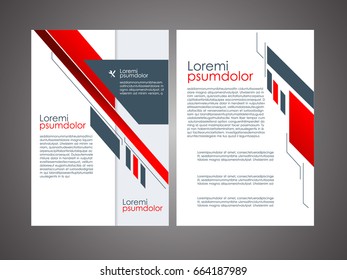 Red Brochure Layout Template Stock Vector (Royalty Free) 664187989