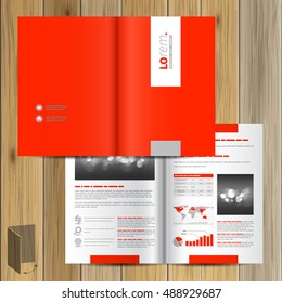 Red Brochure Template Design White Vertical: เวกเตอร์สต็อก (ปลอดค่า ...