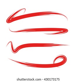 Red Brush Lines Brush Stroke Set Stock Vector (Royalty Free) 430173175 ...