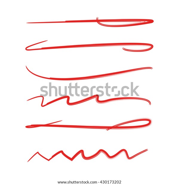 Red Brush Lines Brush Stroke Set Stock Vector (Royalty Free) 430173202 ...