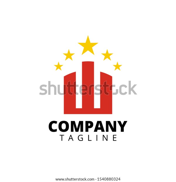 Red Building Elegant Logo Design Stock Vector (Royalty Free) 1540880324 ...