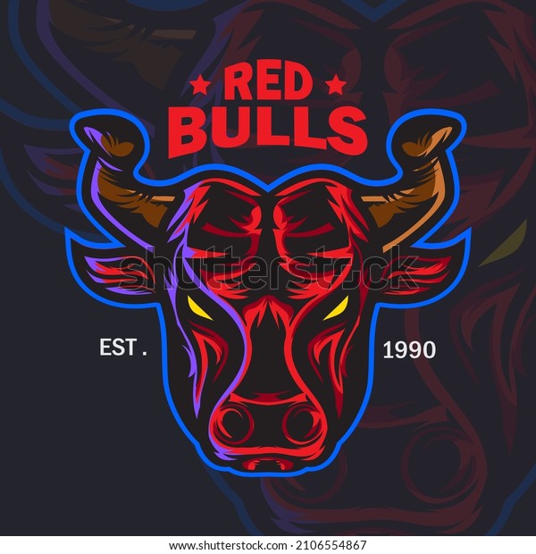 Red Bull Head Mascot Logo Vector: เวกเตอร์สต็อก (ปลอดค่าลิขสิทธิ์ ...