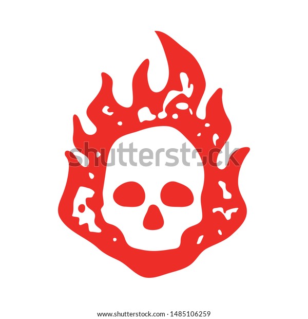 Red Burning Skull Logo Icon Skull Stock Vector (Royalty Free) 1485106259 | Shutterstock