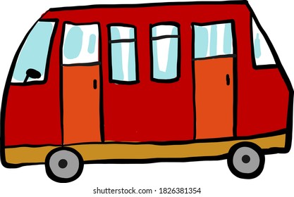Red Bus Illustration Vector On White Stock Vector (Royalty Free ...