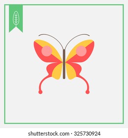 Red Butterfly Icon Stock Vector (Royalty Free) 325730924 | Shutterstock