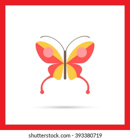 Red Butterfly Icon Stock Vector (Royalty Free) 393380719 | Shutterstock