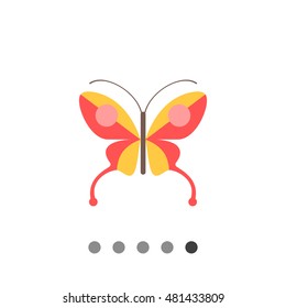 Red Butterfly Icon Stock Vector (Royalty Free) 481433809 | Shutterstock