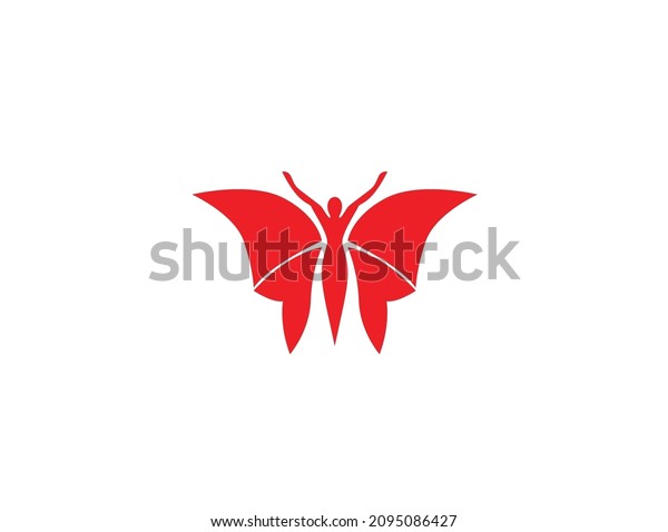 Red Butterfly Logo Vector Illustration Stock Vector (Royalty Free ...